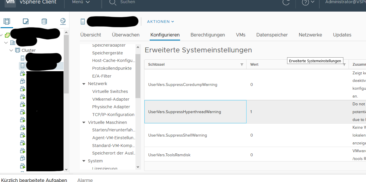 vmWare ESXi Host Warnung „esx.problem.hyperthreading.unmitigated“ (ESXi 6.5/6.7) – ugg.li ...
